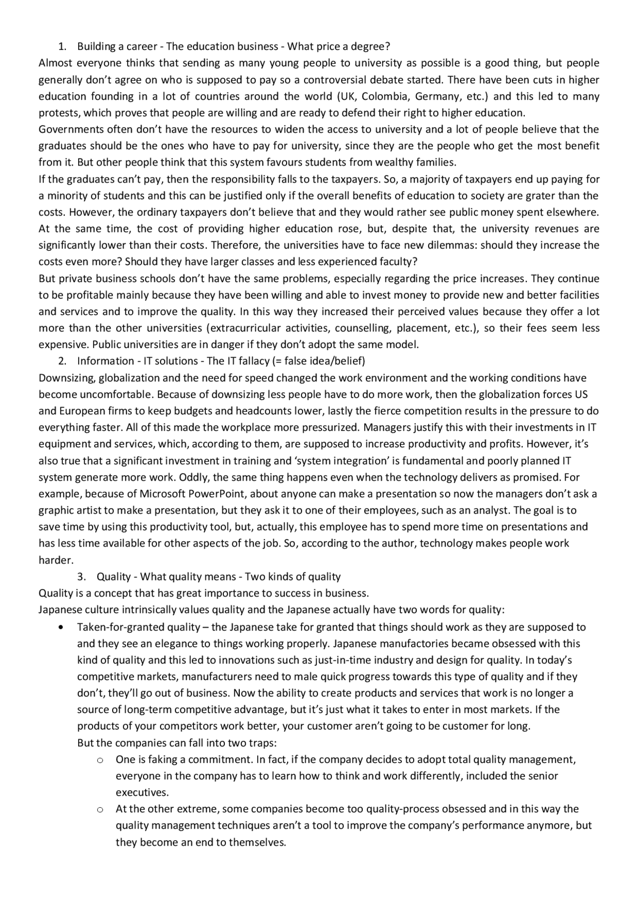 Riassunti Dei Testi Del Libro The Business 20 B2 Upper Intermediate