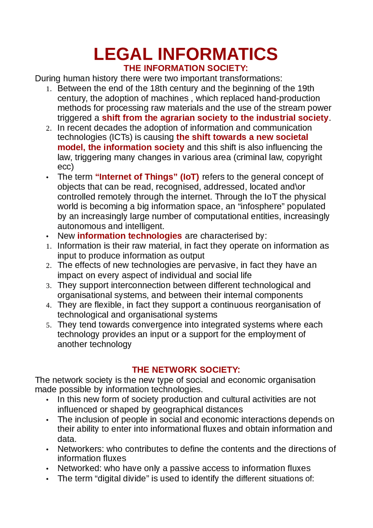 Legal informatics: introduction - Docsity