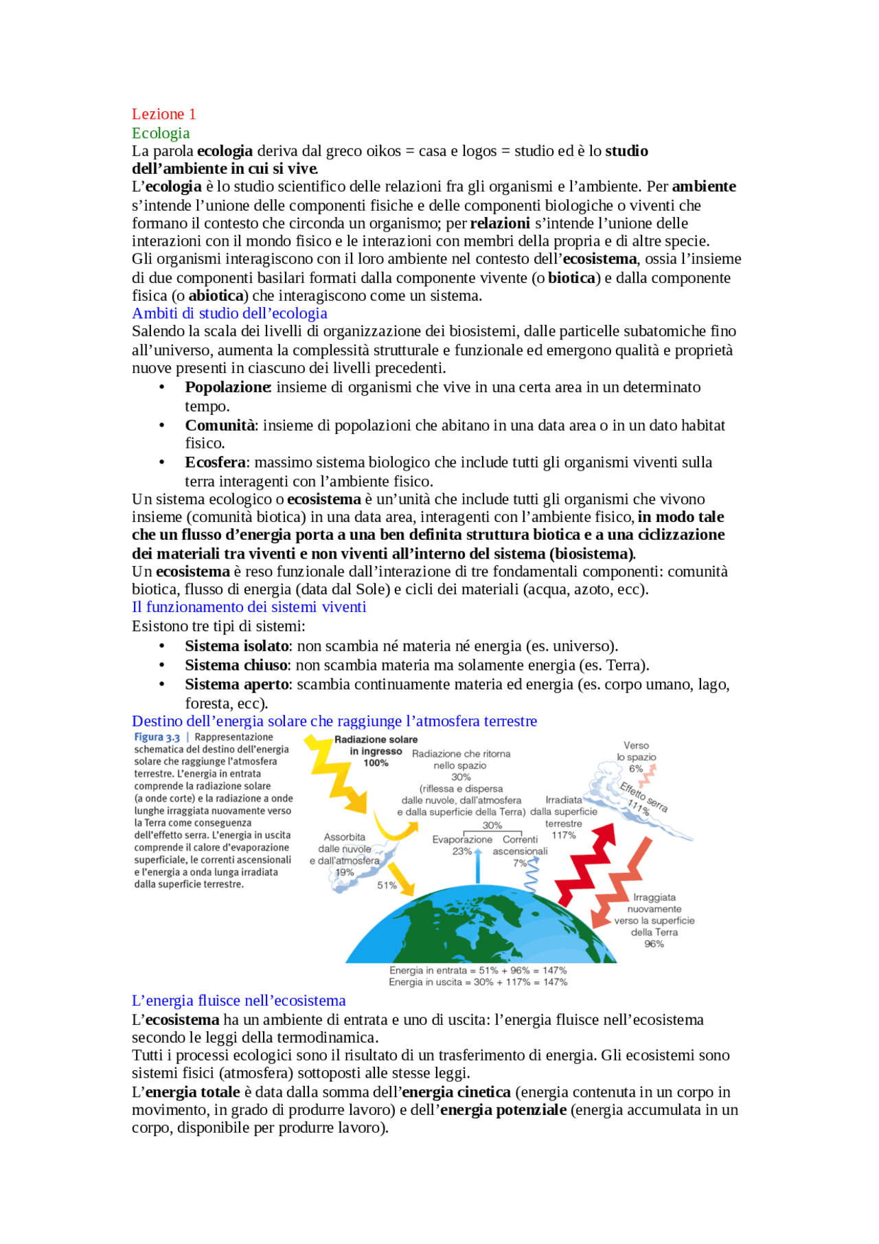 Appunti Ecologia Generale Docsity