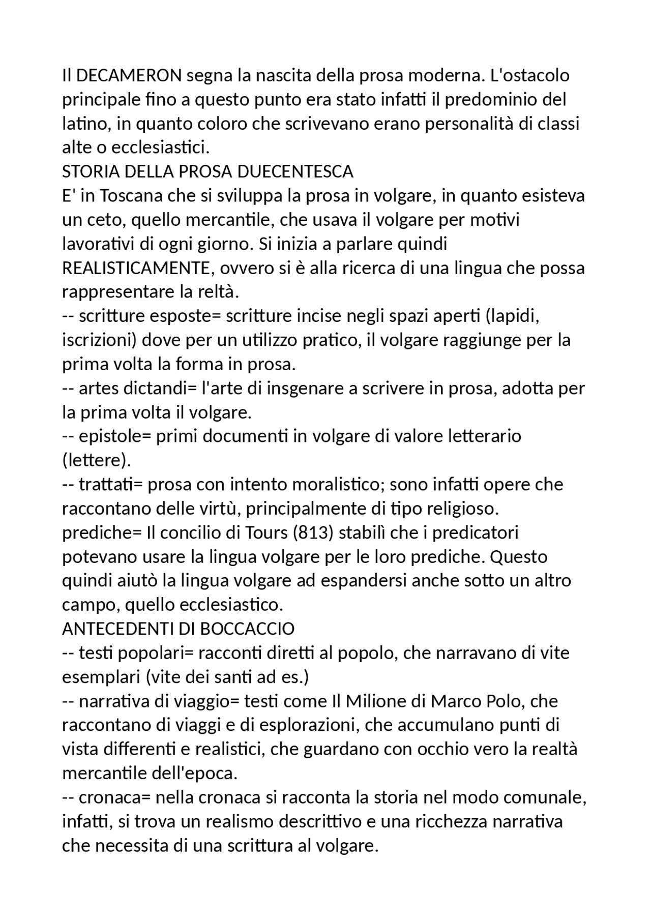 Appunti Schematici Esame Letteratura Firenze Docsity
