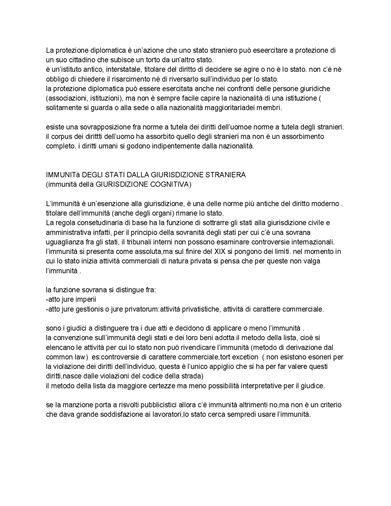 Diritto Internazionale Riassunto Docsity
