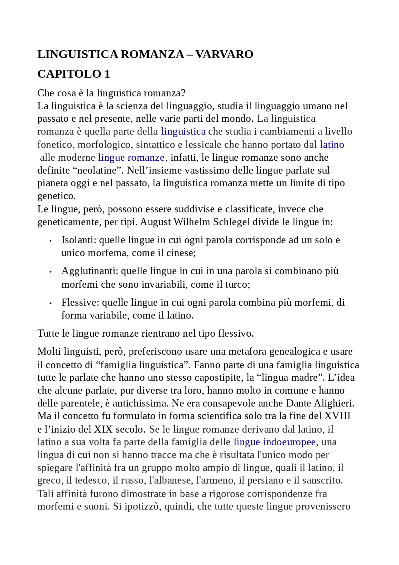 Linguistica Romanza Varvaro Docsity