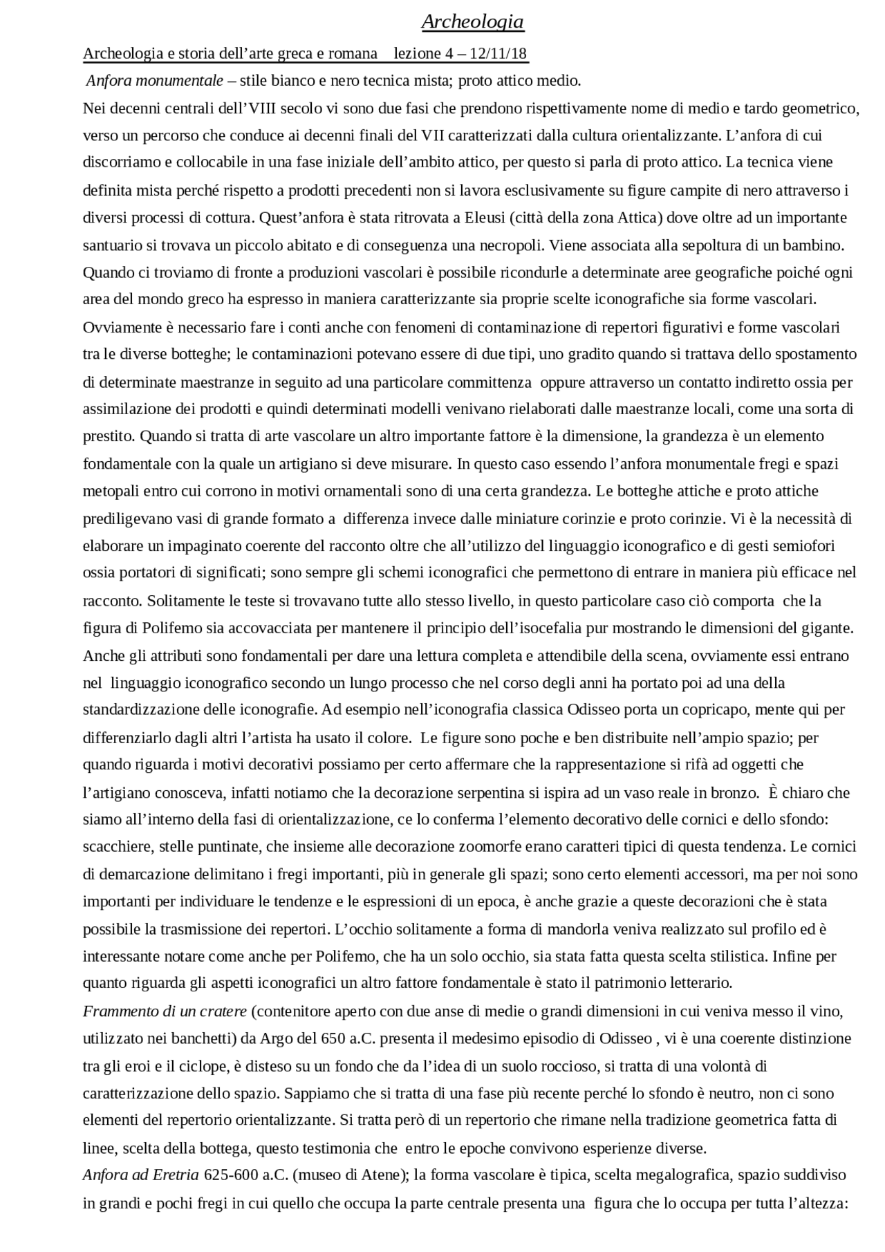 Appunti Di Archeologia Docsity