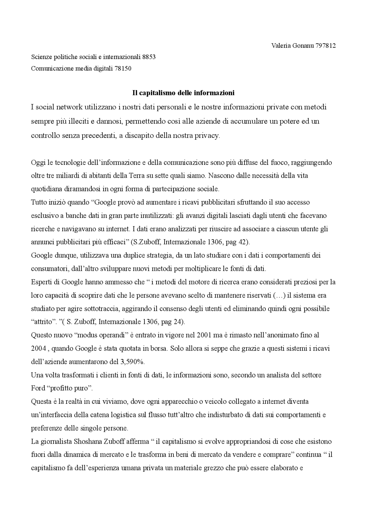 Sociologia dei mass media digitali - Docsity