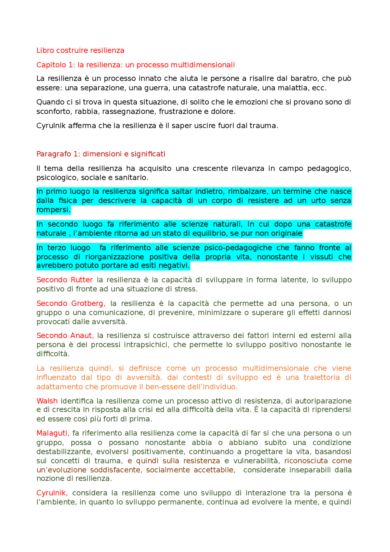 Cap 1 Costruire Resilienza Docsity