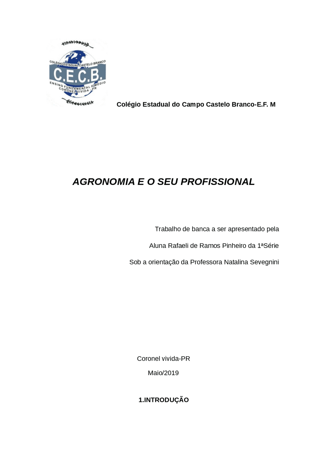 A Agronomia E O Seu Profissional Docsity