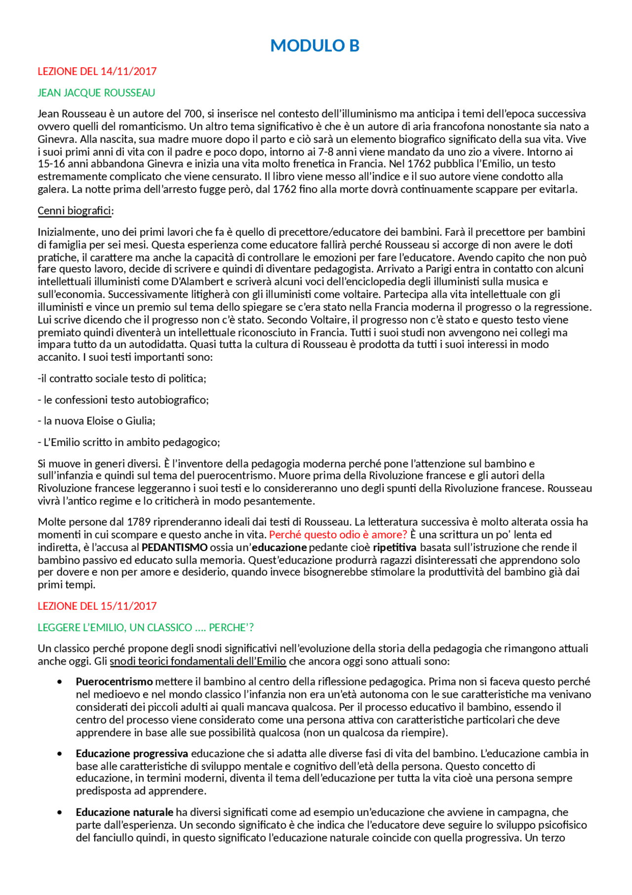 Riassunto Di Tutti Gli Appunti Docsity