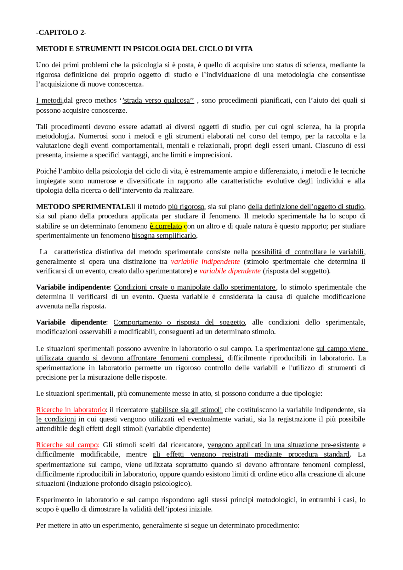 Appunti Psicologia Del Ciclo Di Vita Docsity