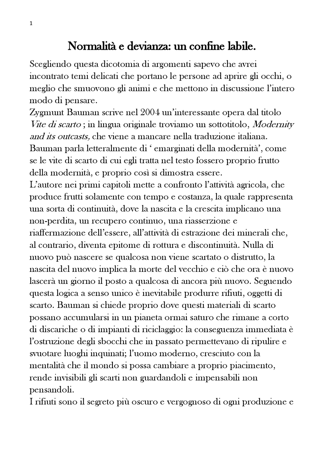 Normalità Devianza Docsity