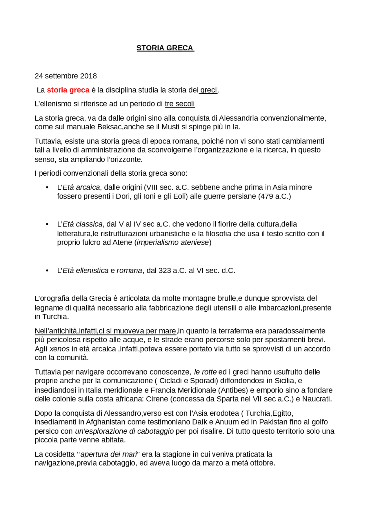 Appunti Storia Greca Docsity
