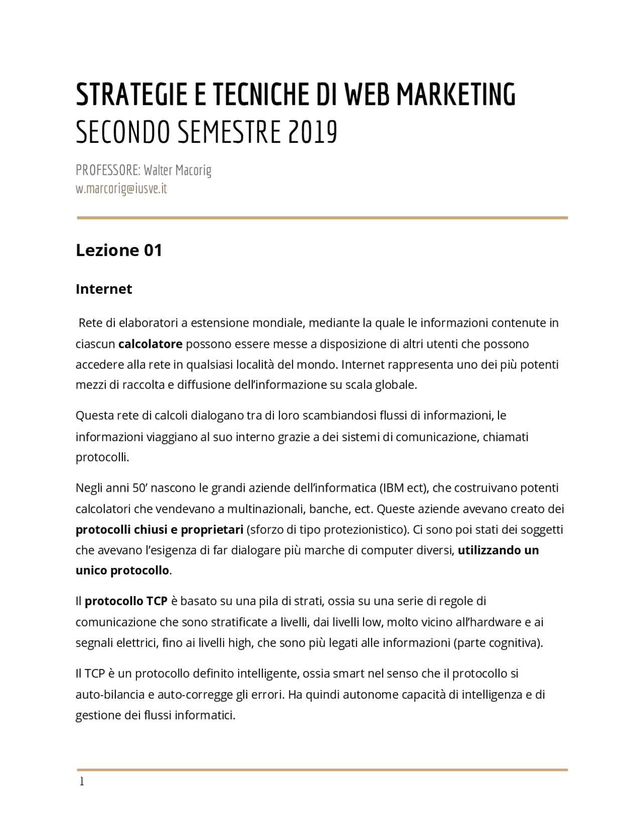 Strategie e tecniche di web marketing - Docsity