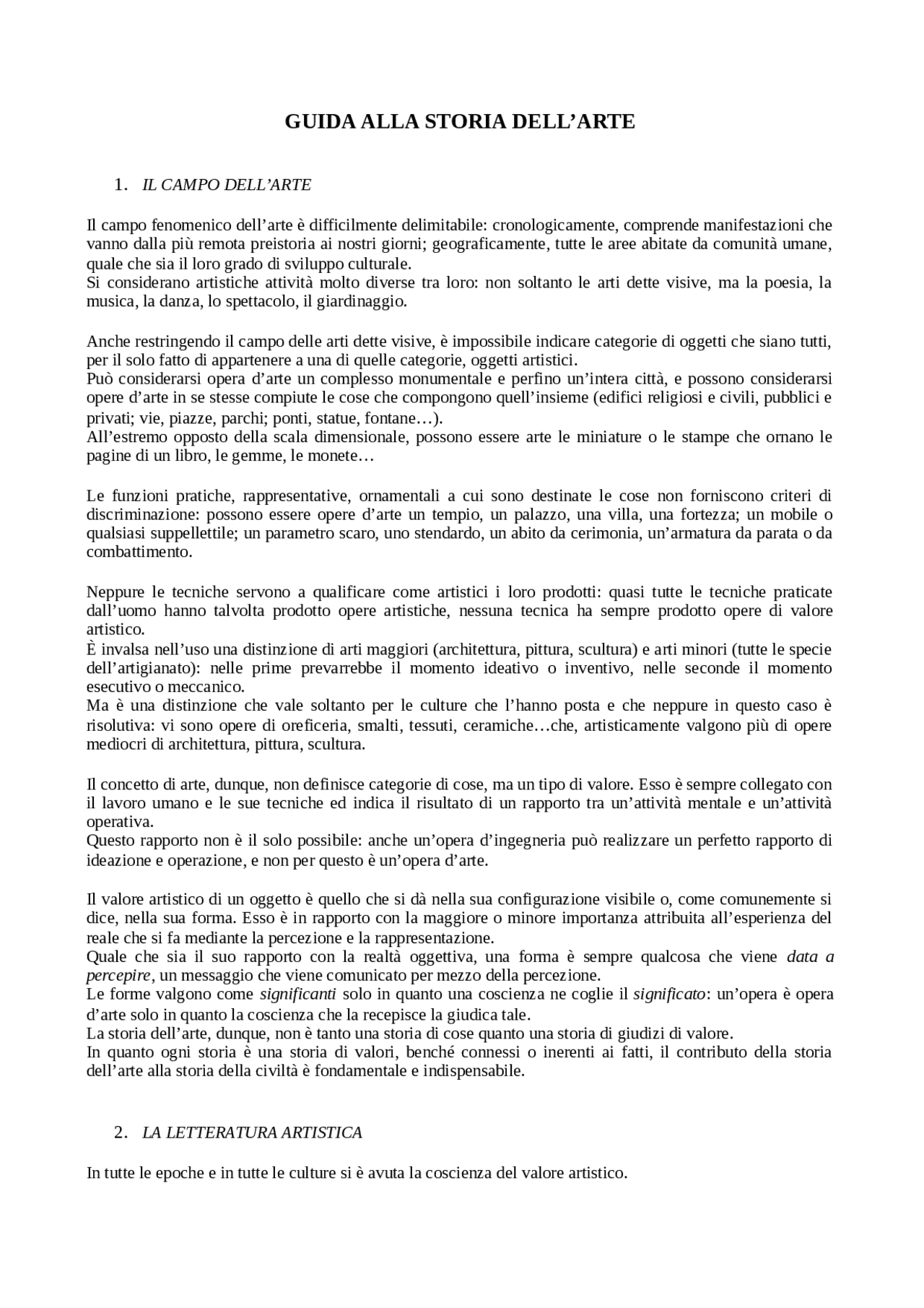 Guida Alla Storia Dellarte Argan Docsity