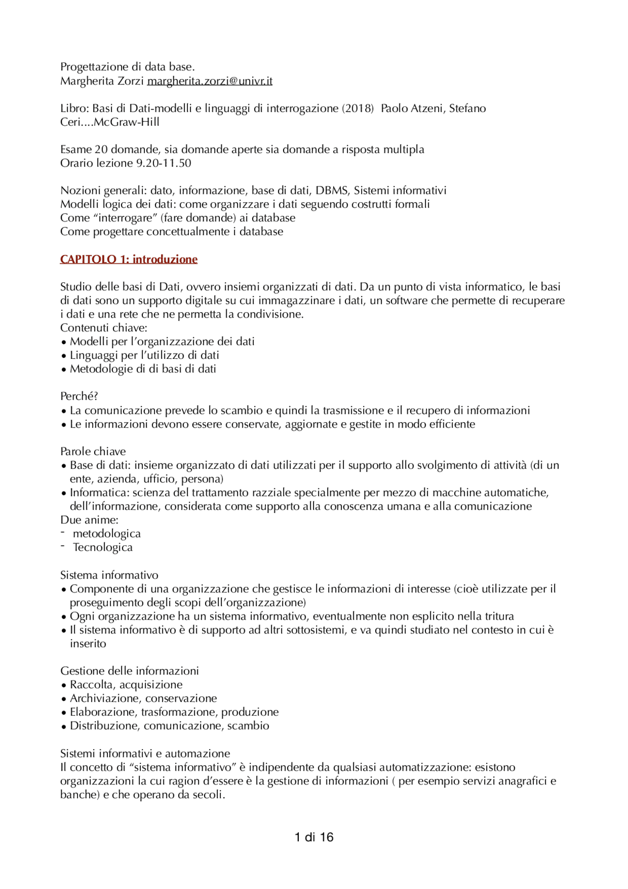 Informatica documentale - Docsity