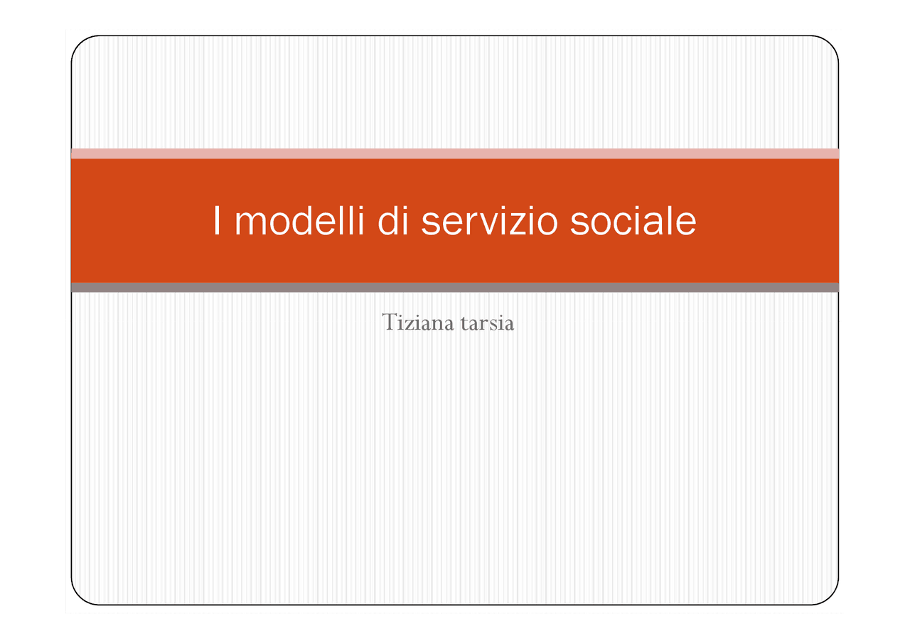 Scienze Del Servizio Sociale Docsity