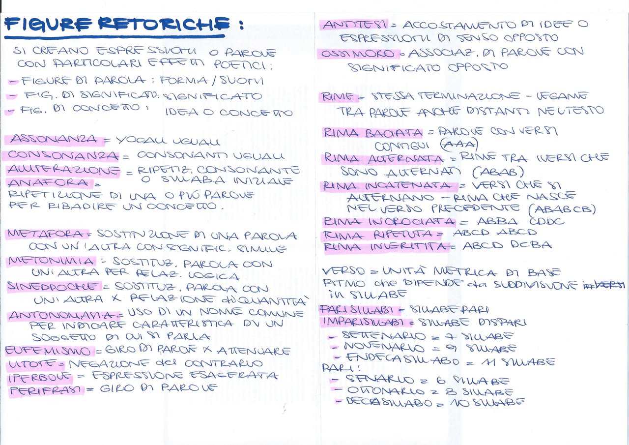 Ripasso Figure Retoriche Docsity