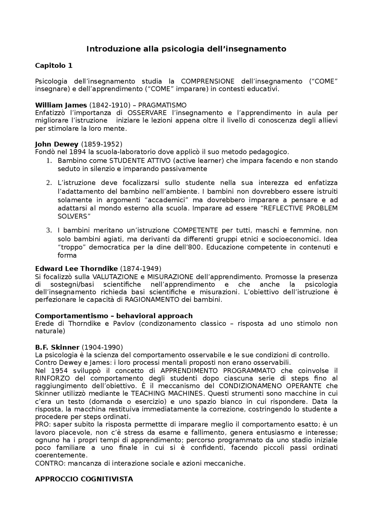 Sviluppo Cognitivo Pfpti Docsity