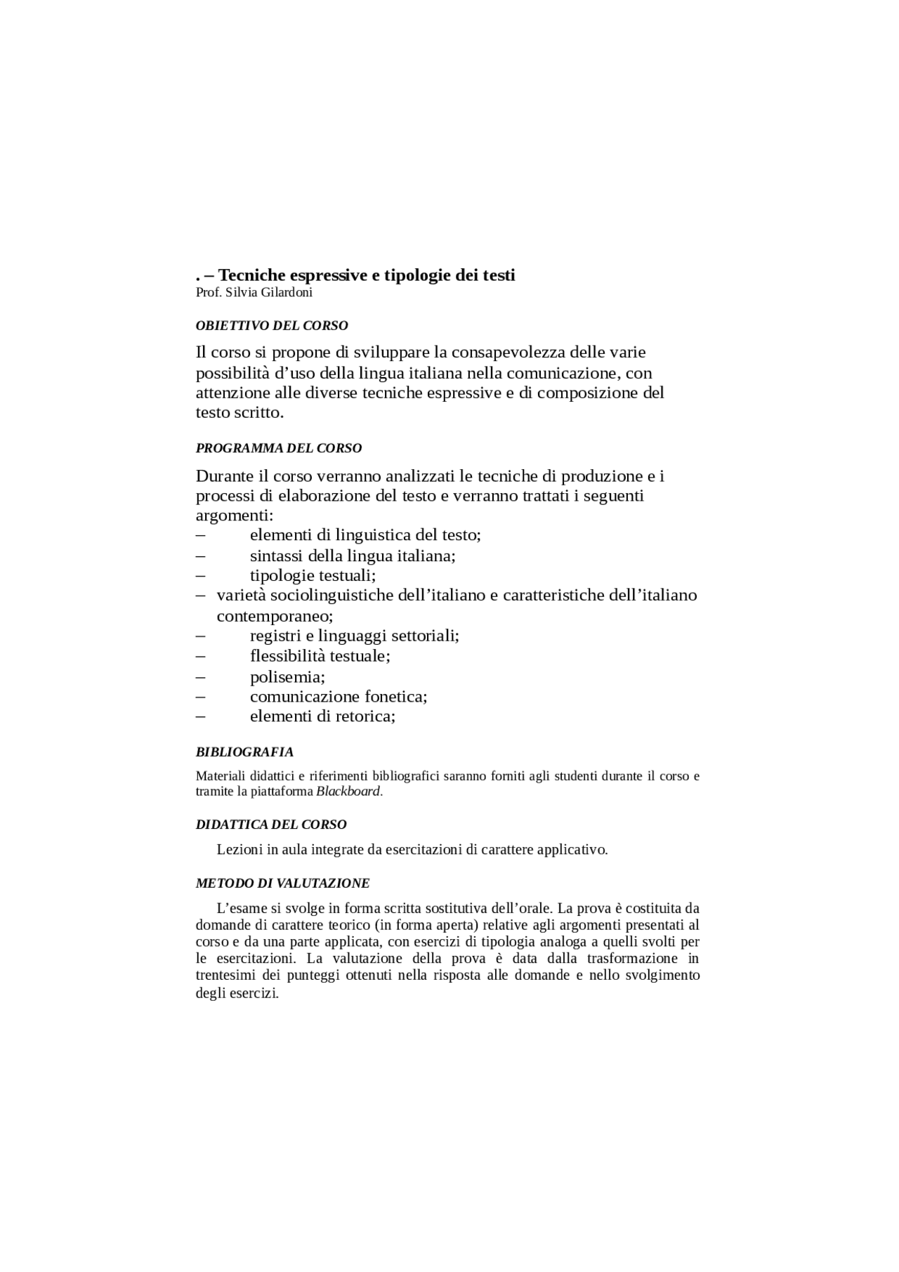 Scienze Linguistiche E Tipologie Dei Testi Docsity
