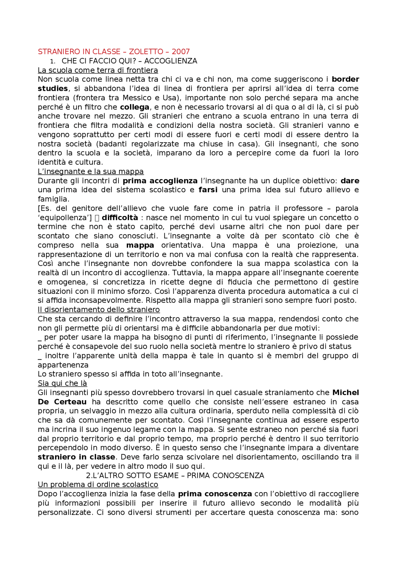 Straniero In Classe Docsity