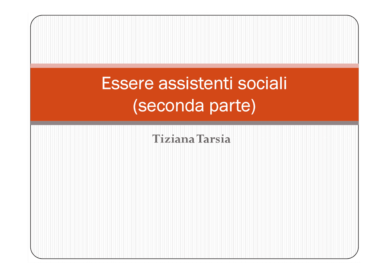 Scienze Del Servizio Sociale Docsity