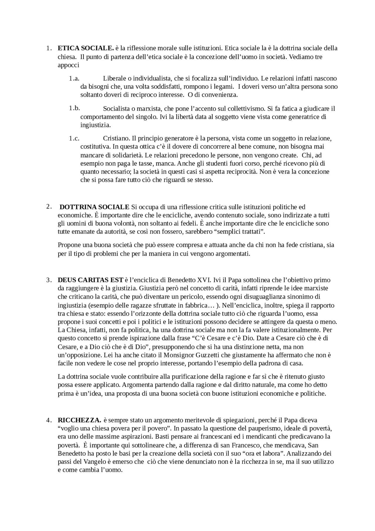 Etica Sociale Prof Citterio Docsity