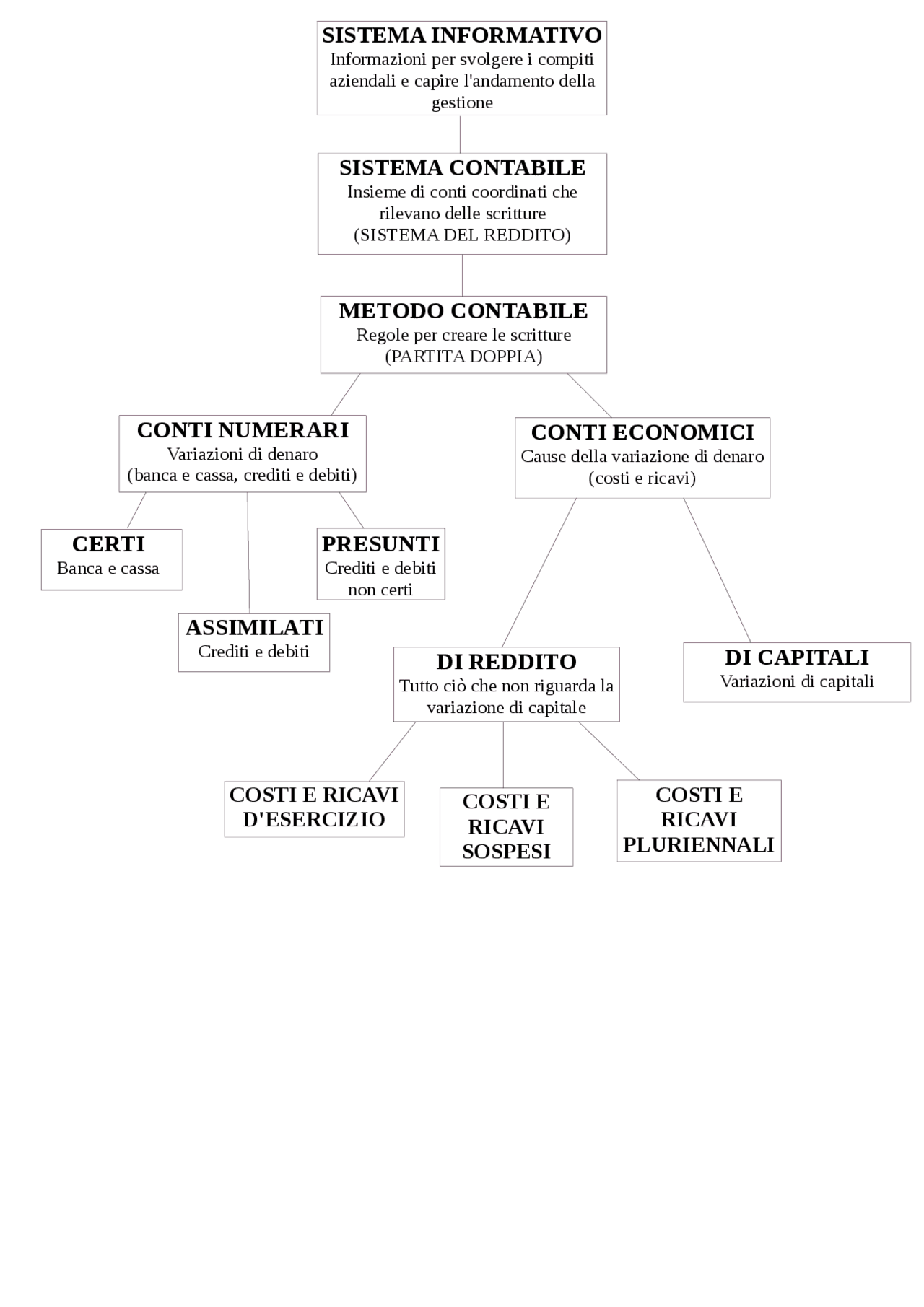 Mappa Concettuale Primi Elementi Di Ragioneria Docsity