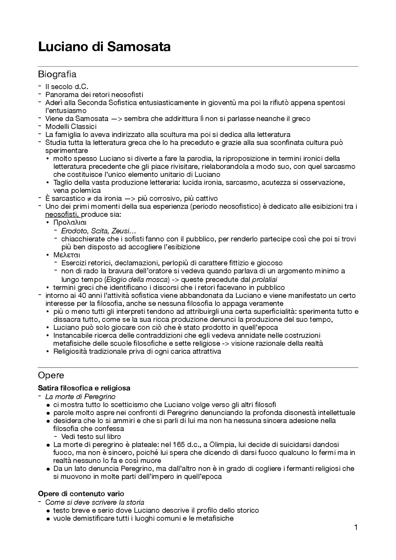 Luciano di Samosata - Vita e Opere principali | Study notes Ancient ...