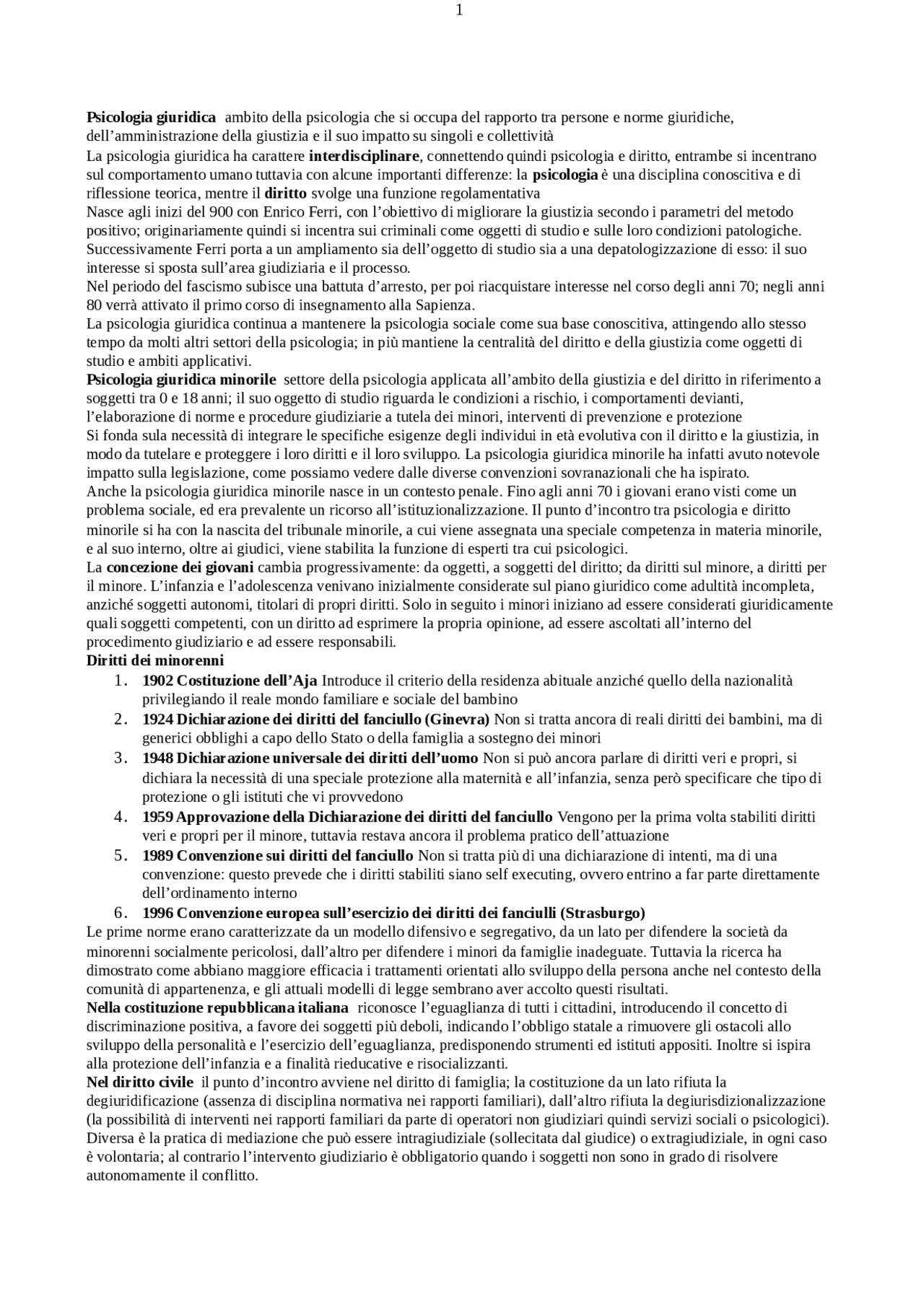 Manuale Di Psicologia Giuridica Minorile Patrizi Docsity