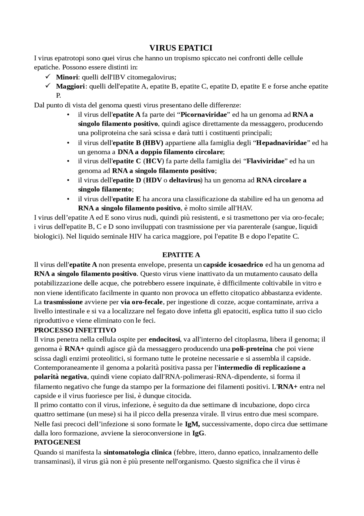 Virus Epatici Docsity
