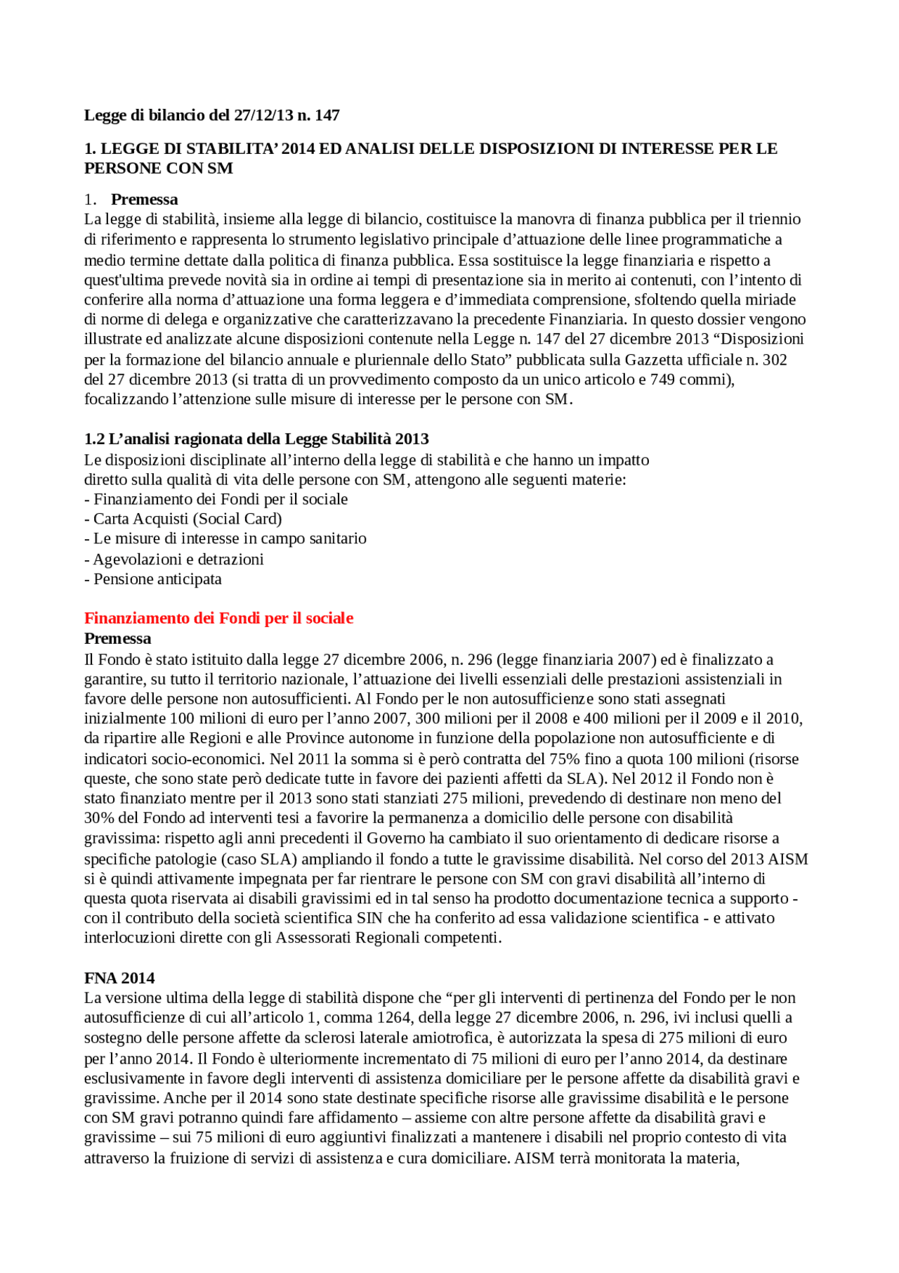 Legge Di Bilancio 2013 Docsity