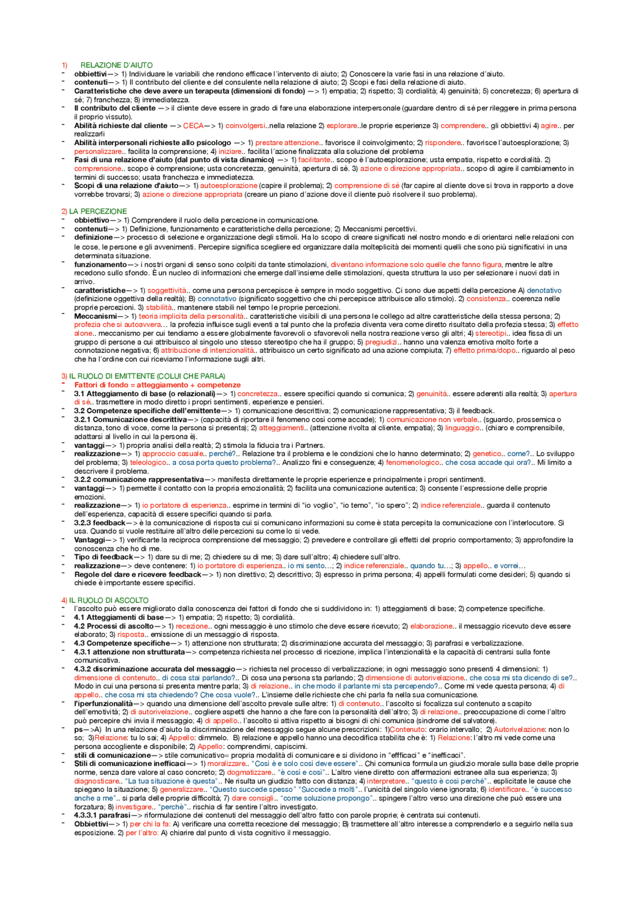 Riassunto Comunicazione Appunti Di Psicologia Della Comunicazione