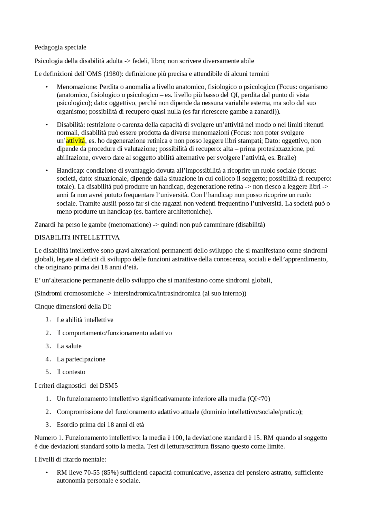 Appunti Pedagogia Speciale Docsity