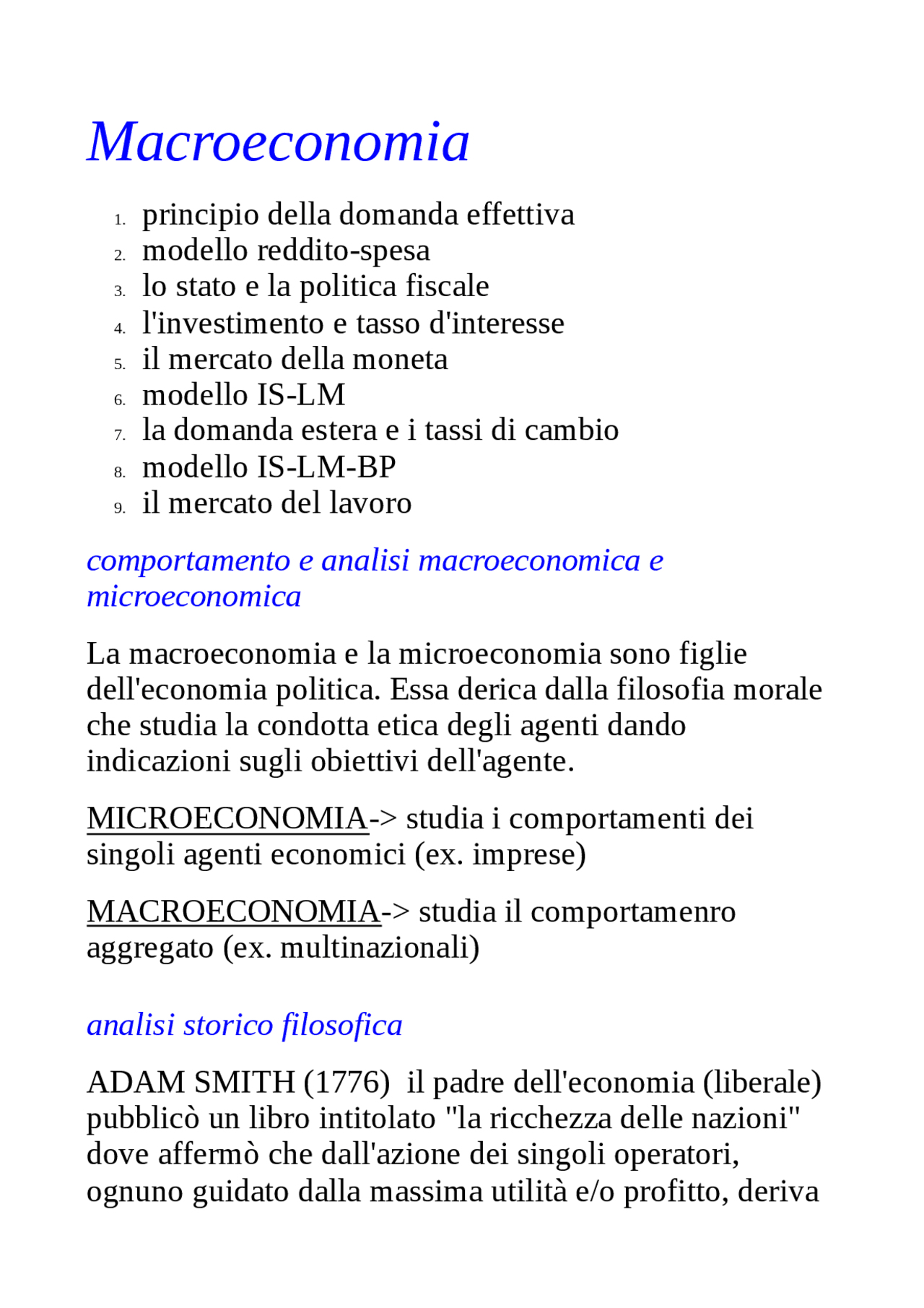 Appunti Macroeconomia Docsity
