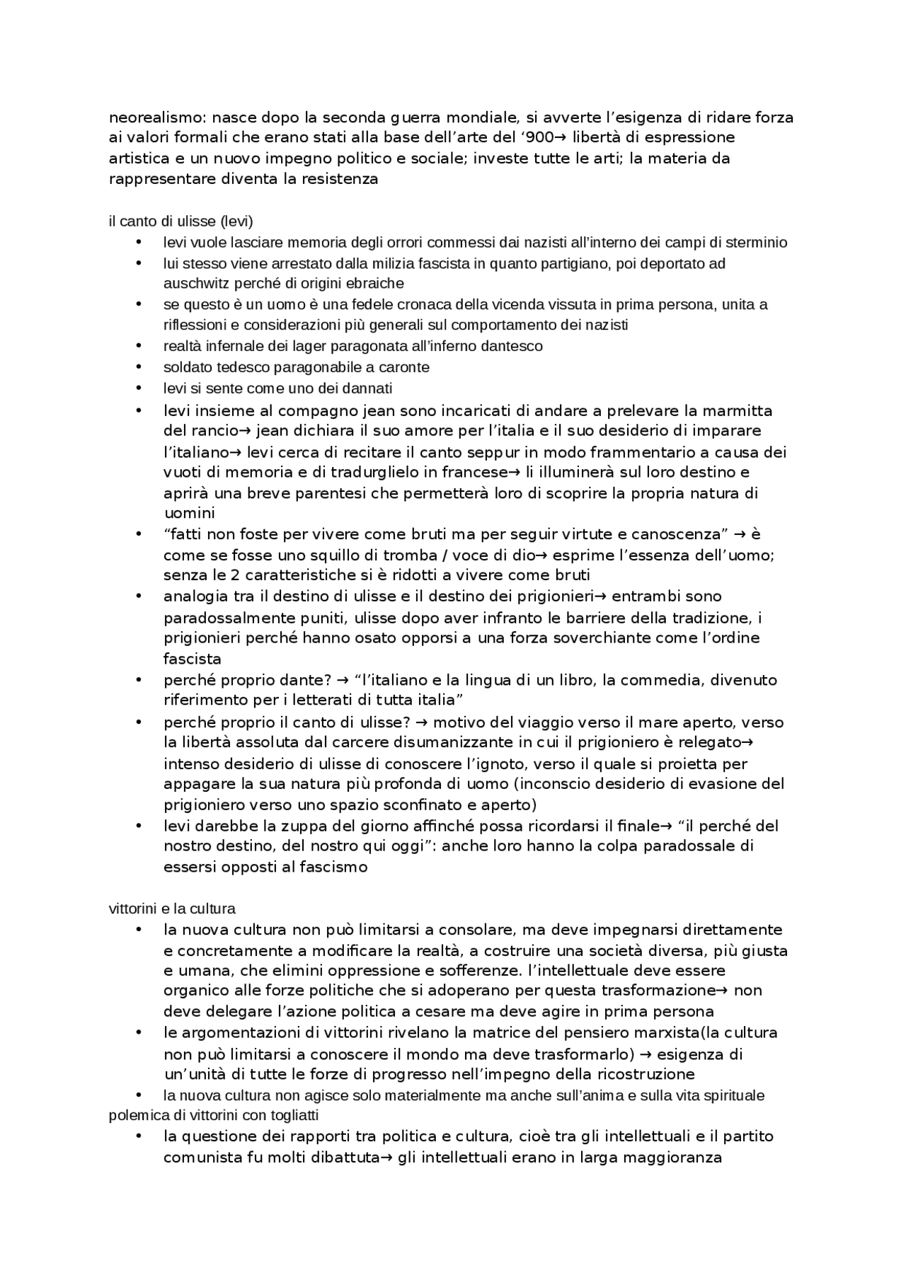 Il Secondo Novecento Docsity