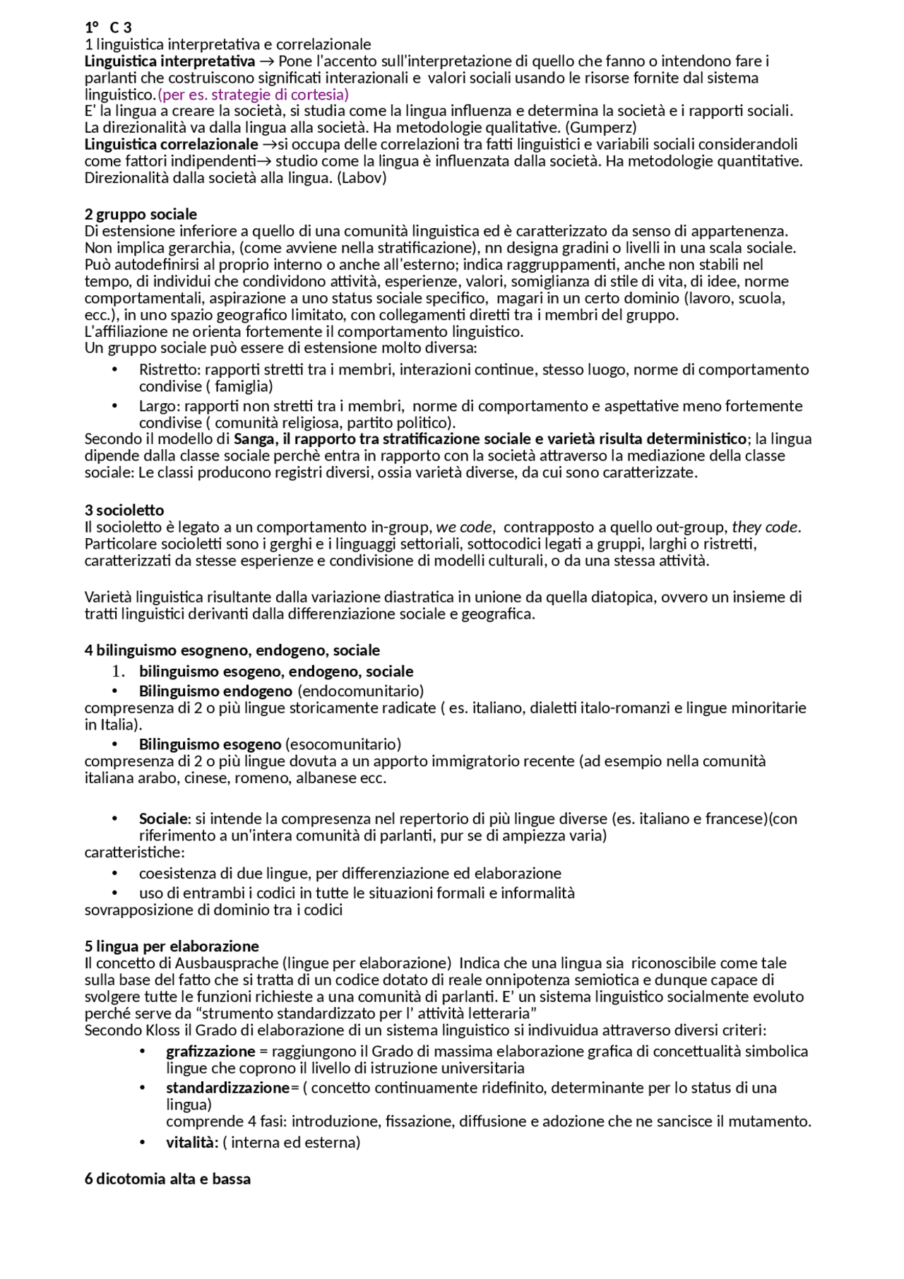 Esame Linguistica E Repertorio Docsity