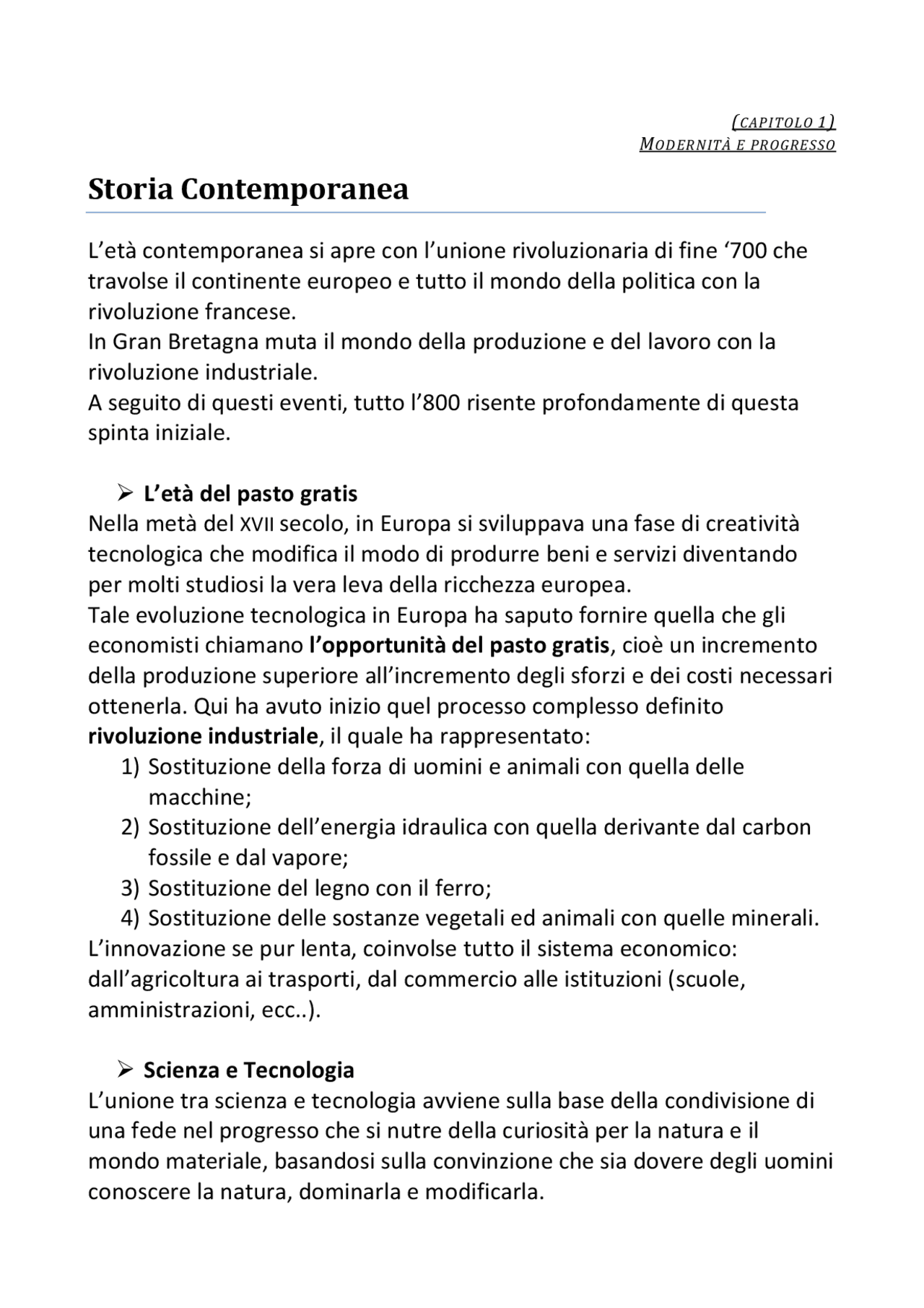 Sintesi Capitolo Primo Docsity