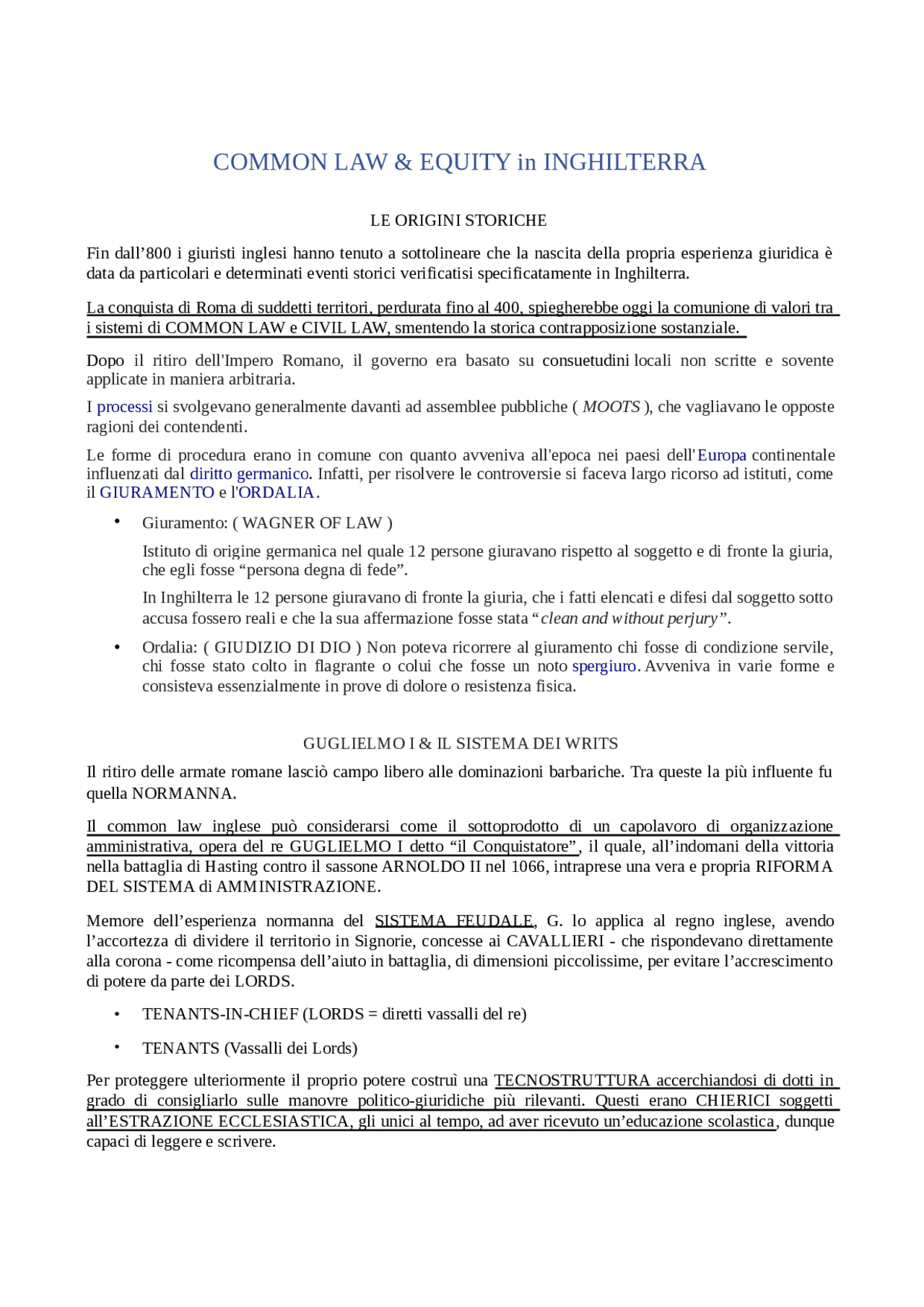 Sistemi Giuridici Comparati Docsity