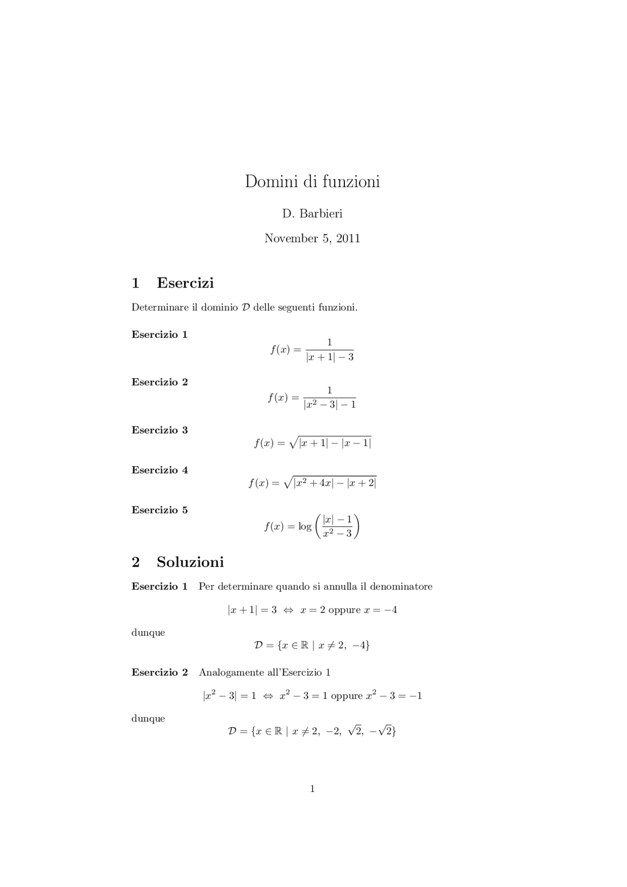 Domini Matematica Riassunto Docsity