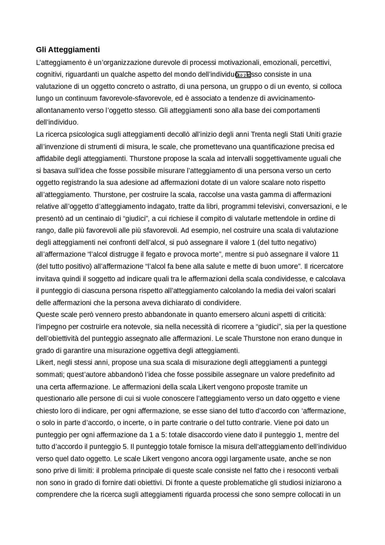 Gli Atteggiamenti Eds Docsity