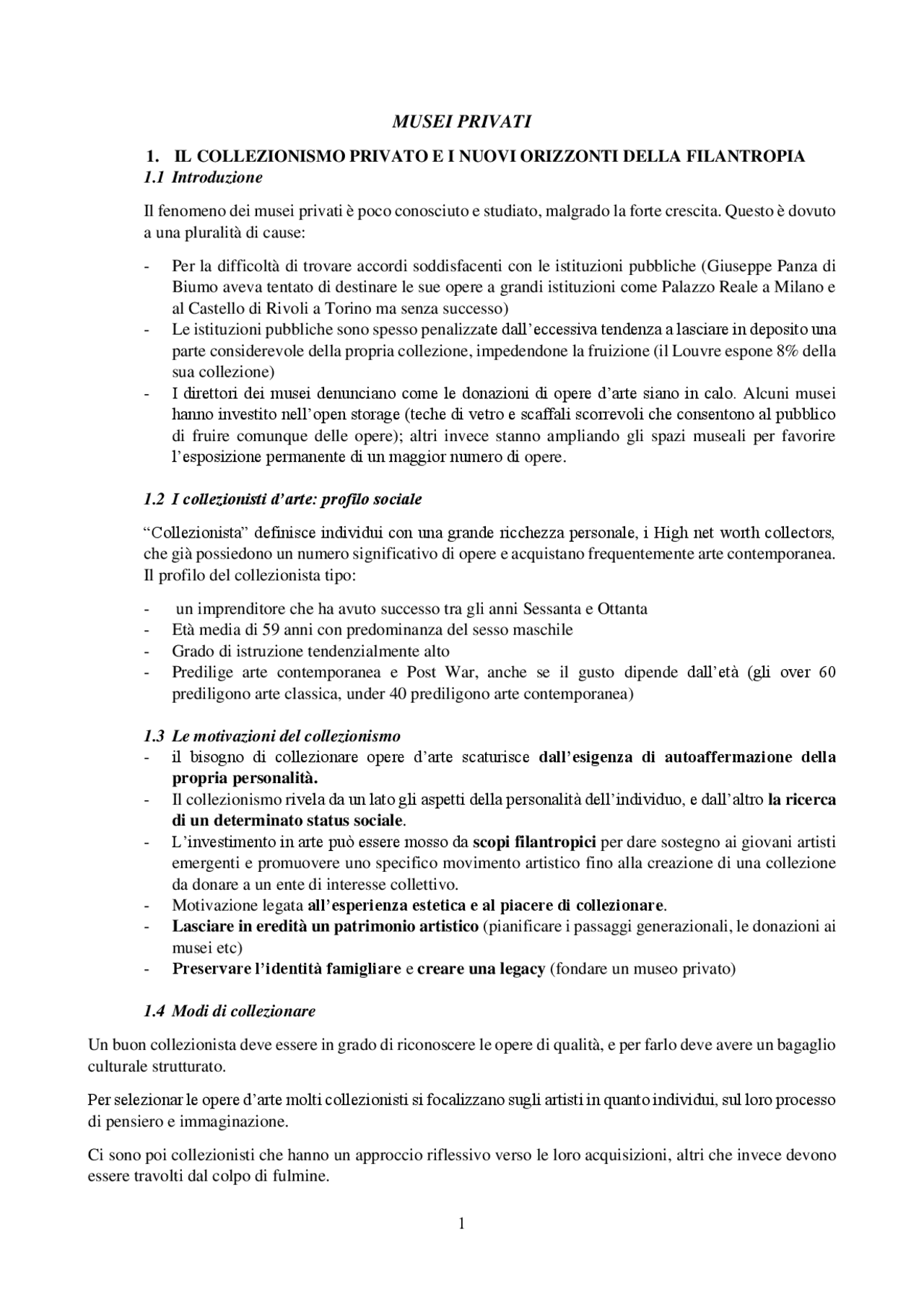 Musei Privati Di A Zorloni Docsity