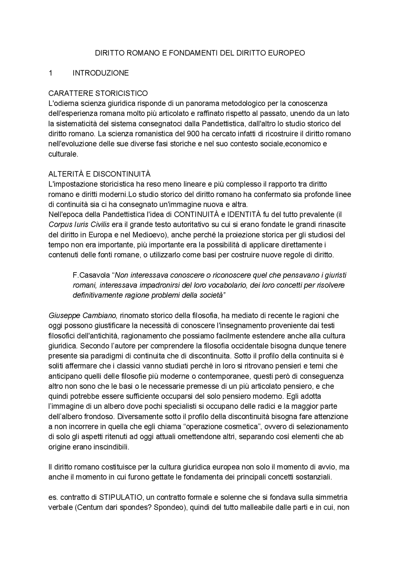 SCHEMI DEL LIBRO DIRITTO ROMANO E DIRITTI EUROPEI - Docsity