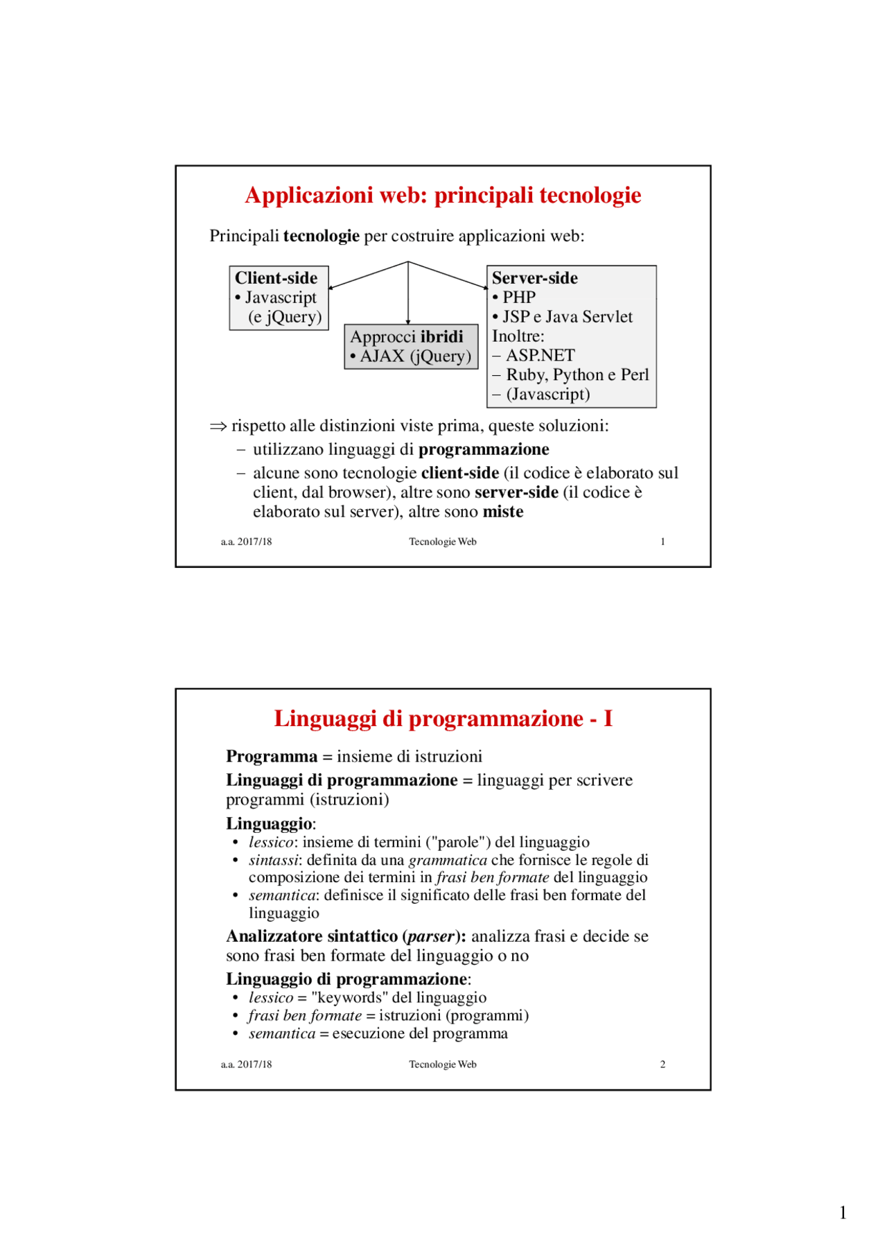 Tecniche Di Linguaggi Di Programmazione Docsity