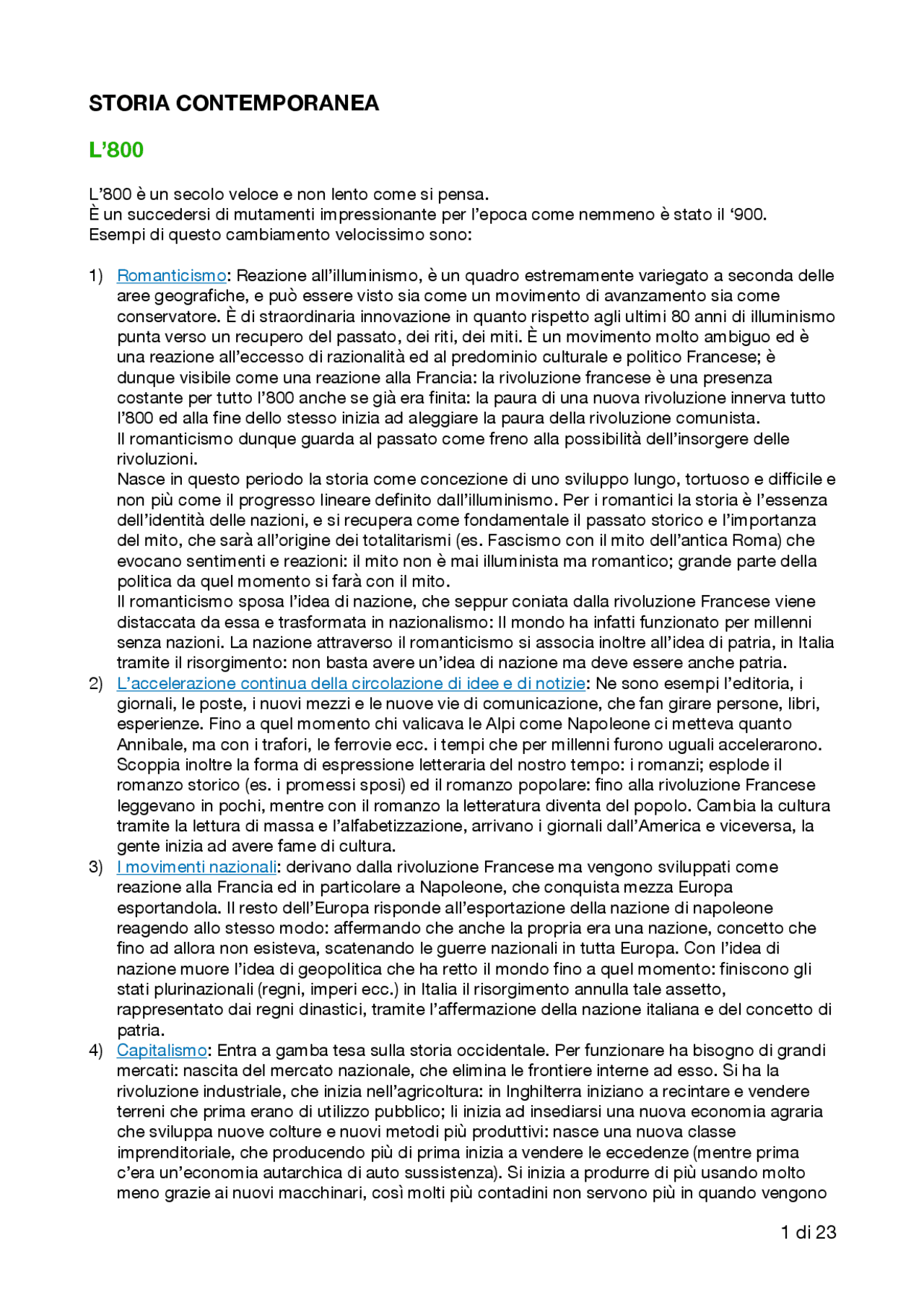 Appunti Esame Di Storia Contemporanea Prof Colombo Unicatt Docsity