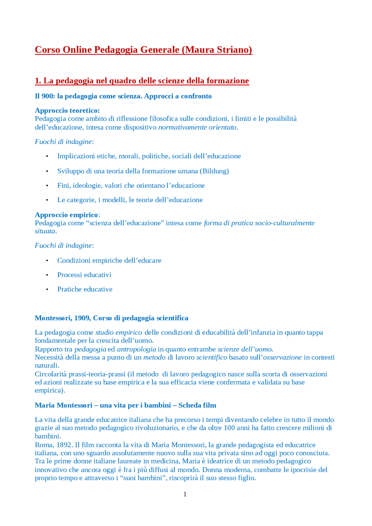 Corso Di Pedagogia Generale Docsity