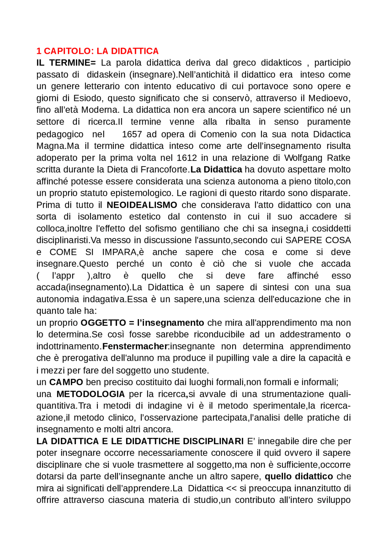 Capitolo 1 Appunti Manuale Didattica Laneve Docsity