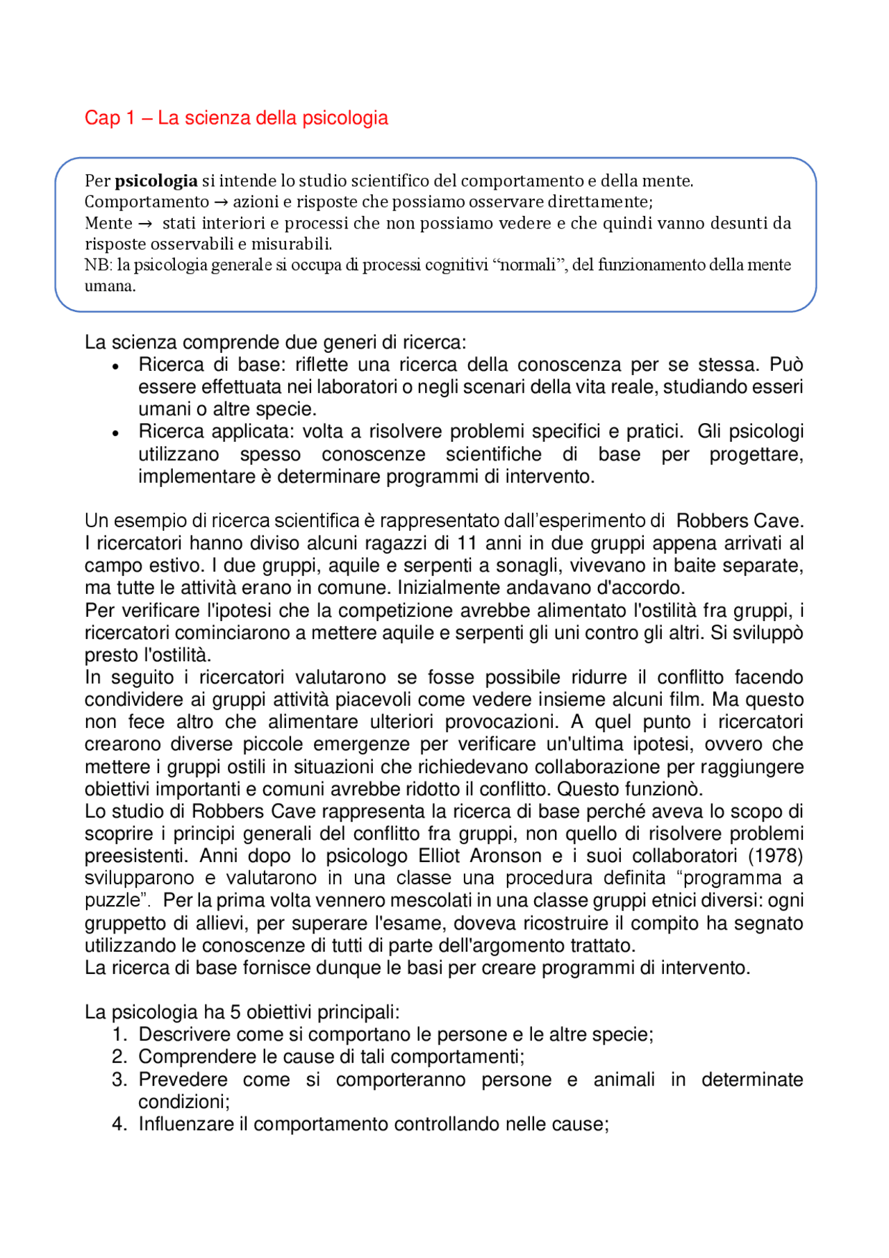 Psicologia Generale Manuale Passer Riassunto Cap 1 2 8 9 11 Docsity