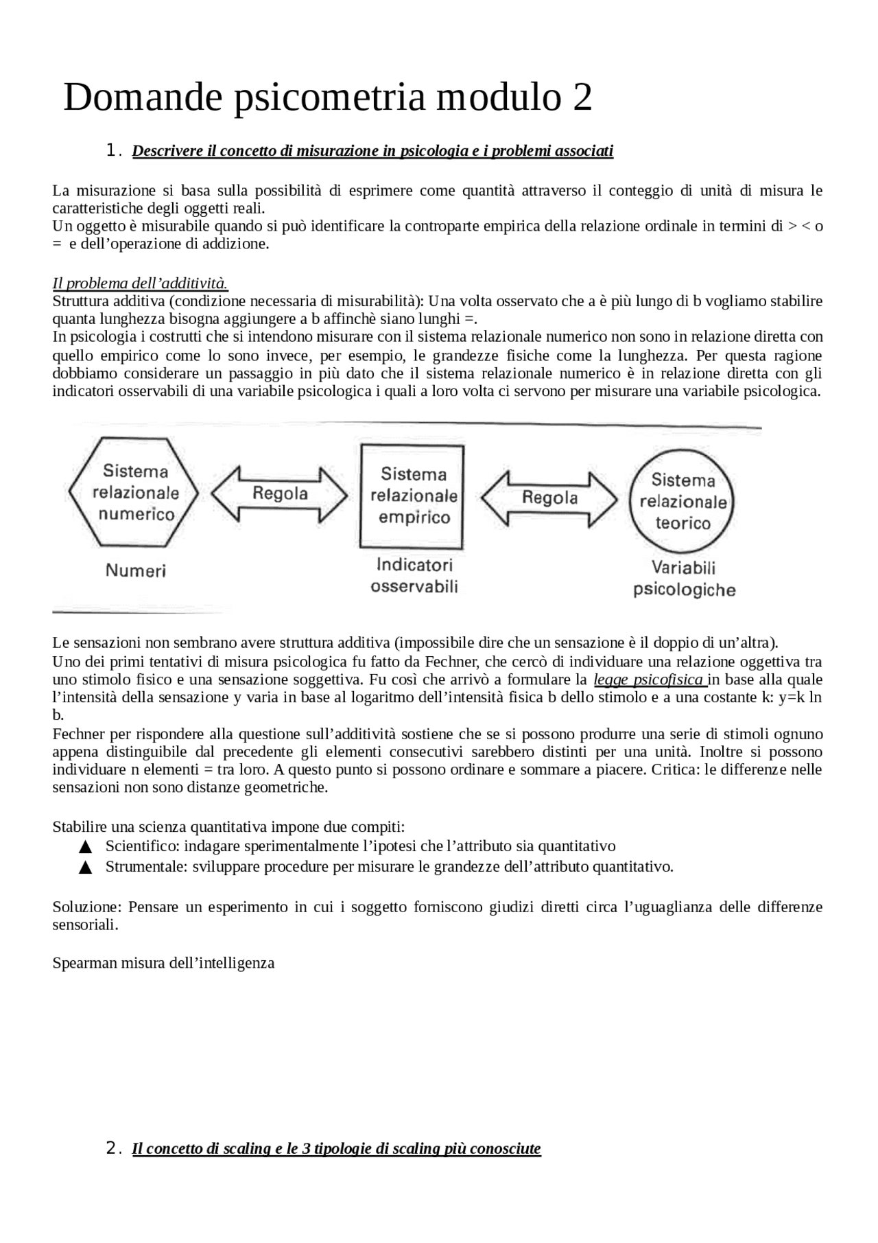 Domande Psicometria 2 Docsity