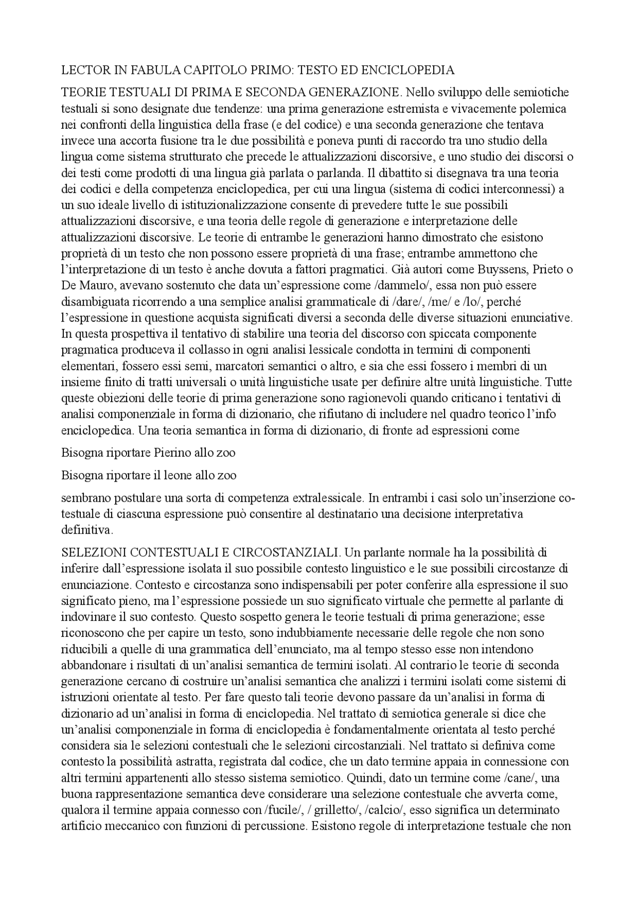 Lector In Fabula Umberto Eco Docsity