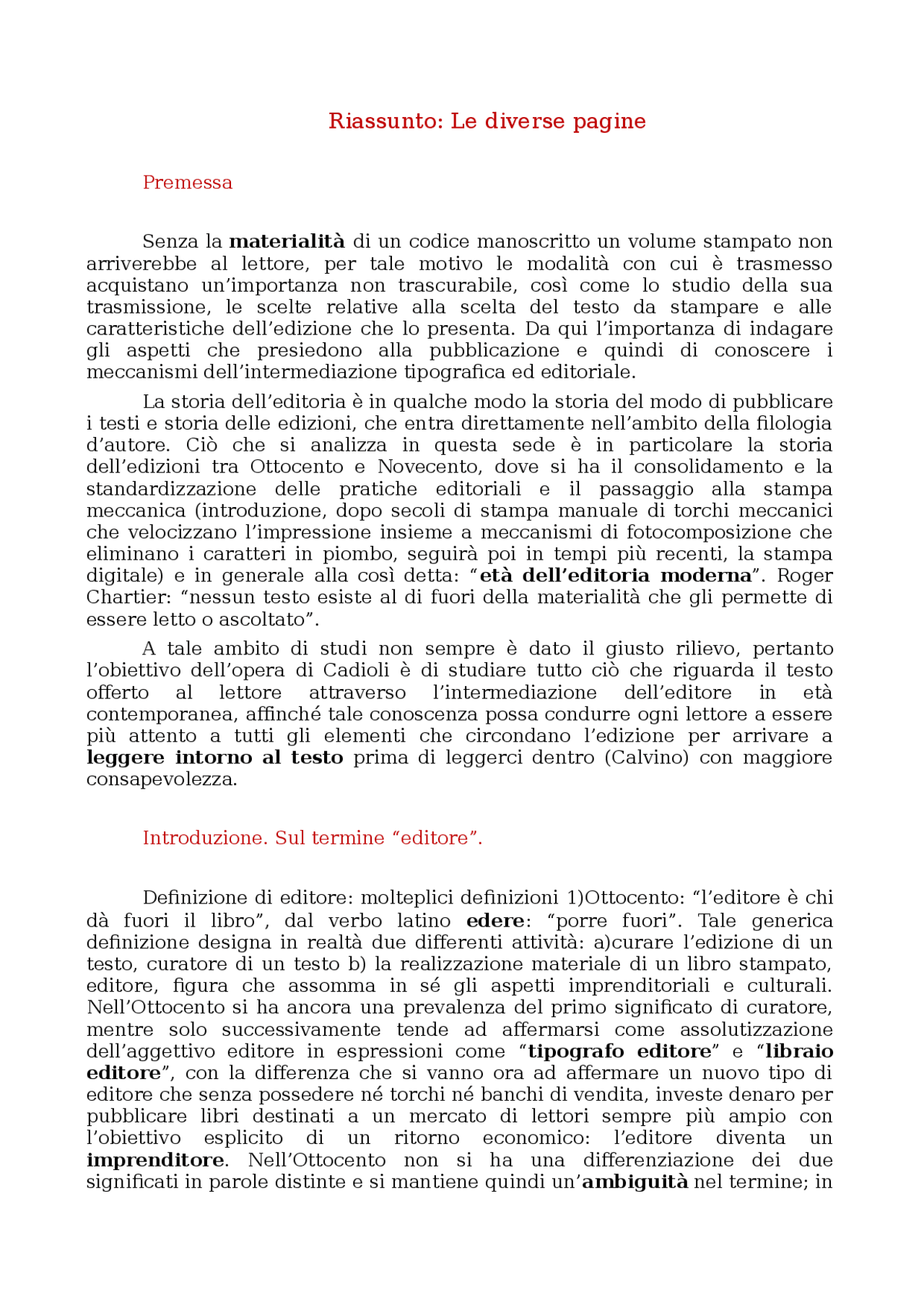 Le Diverse Pagine Cadioli Docsity