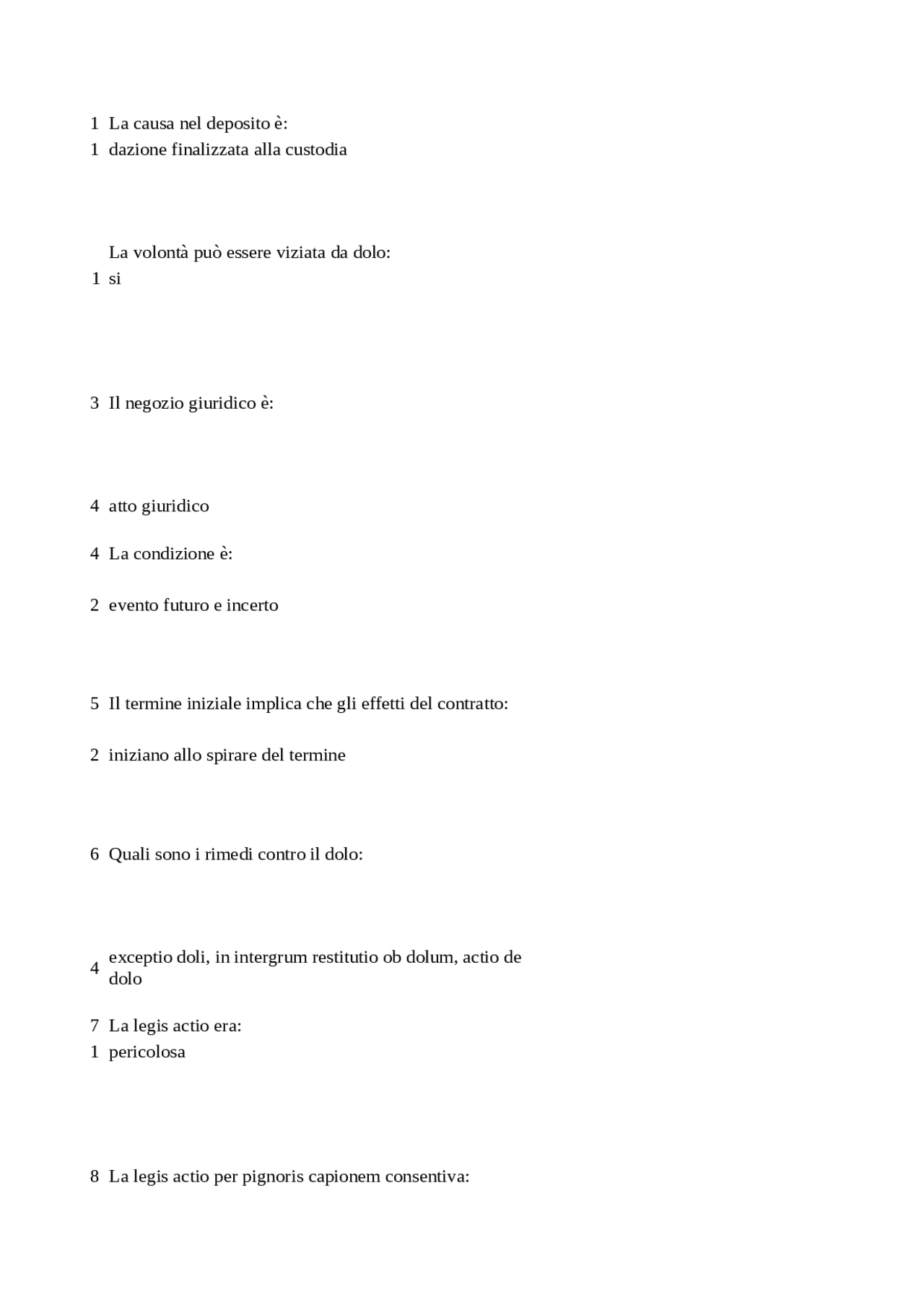 Test In Ordine Alfabetico Diritto Romano Docsity