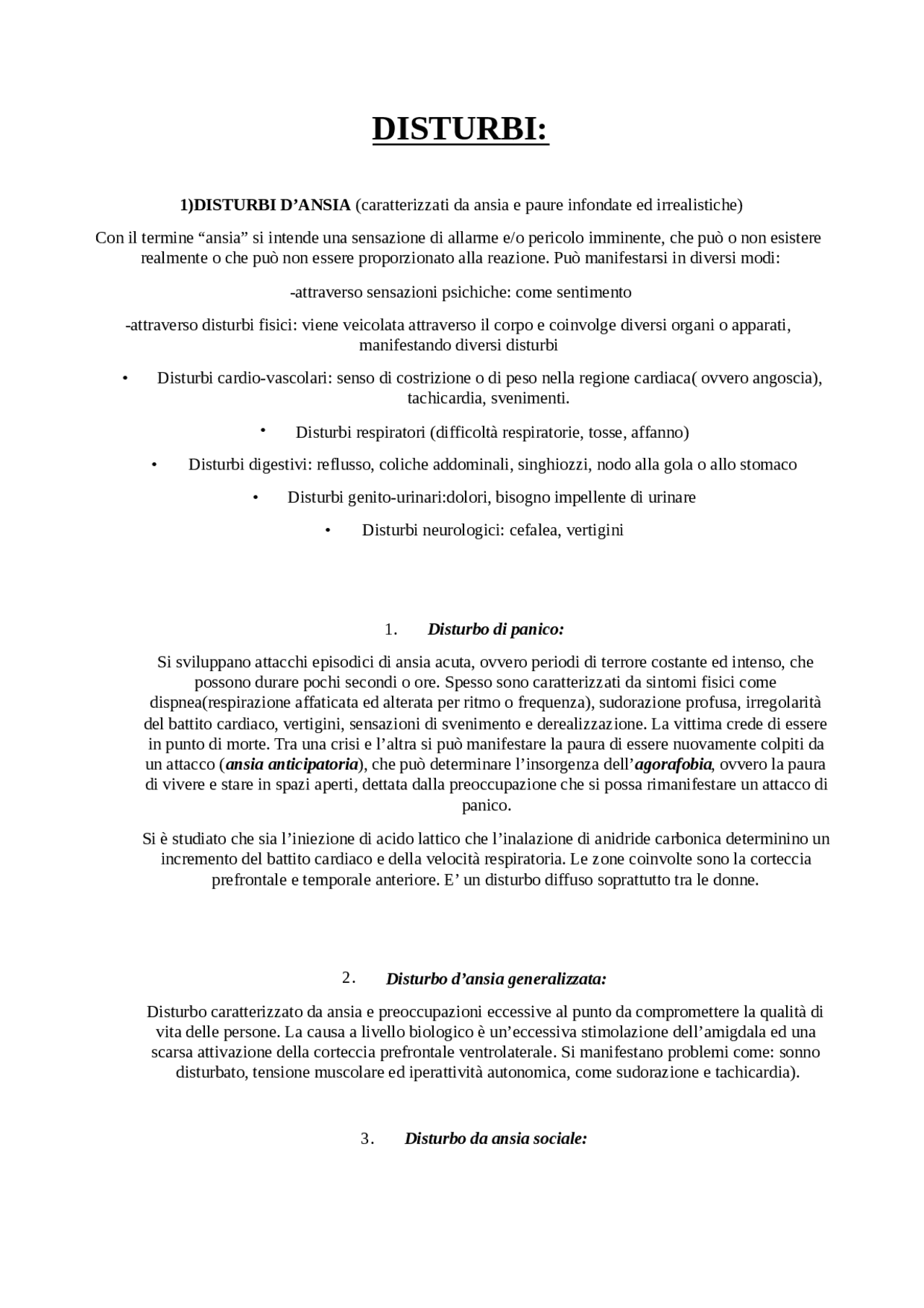 Appunti Disturbi Neuropsicologici Docsity